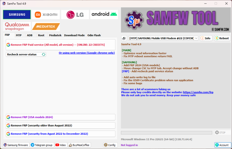 Tutorial de SAMFW FRP TOOL